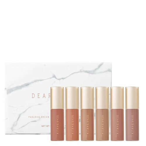 Dear Dahlia Мини набор из 6 муссов для губ Paradise Dream Mini Velvet Lip Mousse 6 Set - TEDDY BARE Collection