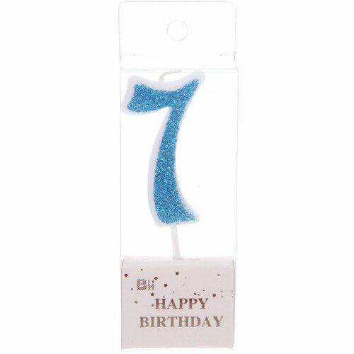 Свеча для торта Цифра Иллюзия «7» 9,5 см, голубой