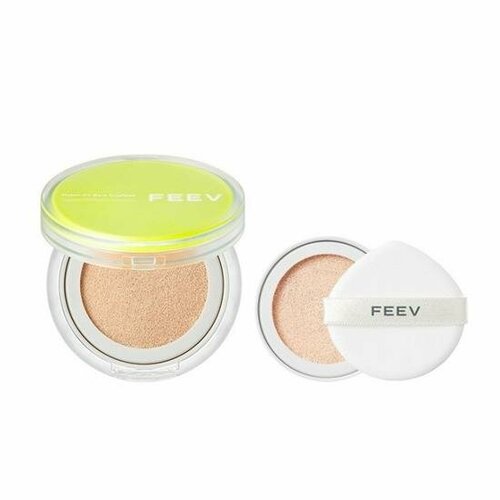 Набор: Лёгкий тональный кушон FEEV Hyper-Fit Bare Cushion 01 Fair Dew + рефилл