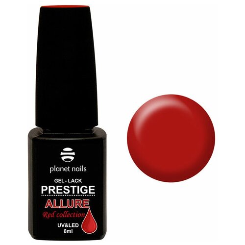Planet nails Гель-лак Prestige Allure Red Collection, 8 мл, 651 пунцовый красный