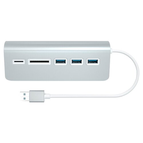 USB-концентратор  Satechi Aluminum USB 3.0 Hub & Card Reader, разъемов: 3, Silver