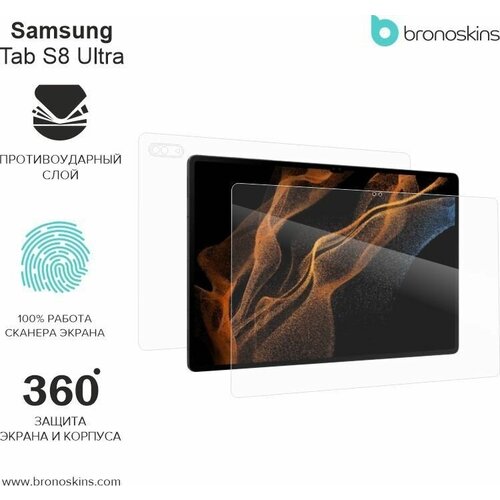 Пленка экрана и задней панели планшета Samsung Galaxy Tab S8 Ultra (Матовая, Защита экрана FullScreen)