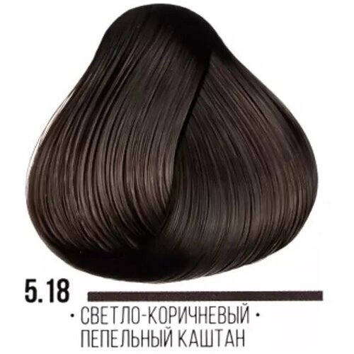 Kaaral AAA стойкая крем-краска для волос, 5.18 светло-коричневый пепельный каштан, 100 мл
