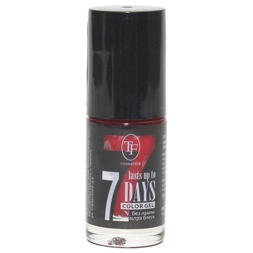 TF Cosmetics лак для ногтей 7 days Color Gel, 8 мл, №244 насыщенный красный