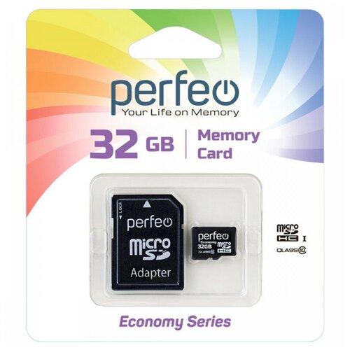 Карта памяти Perfeo microSD 32 ГБ Class 10, UHS-I U3, W 10 МБ/с, 1 шт., черный