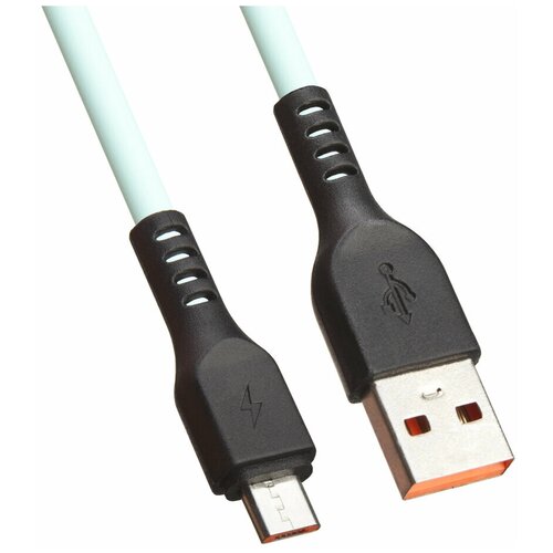 USB кабель "LP" Micro USB "Extra" TPE (бирюзовый/коробка)