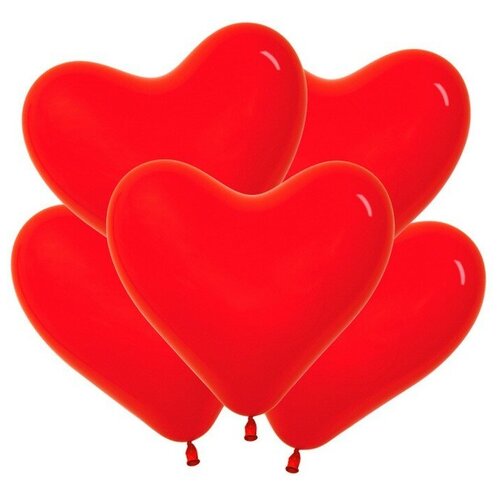 Шар латексный Сердце 12" Пастель 100 шт. Красный KLS