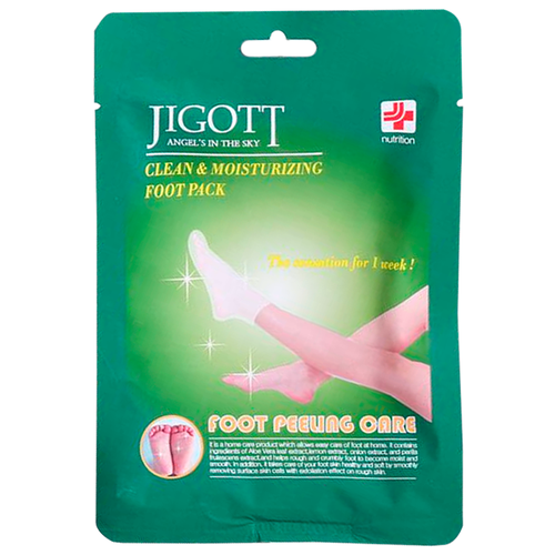 Jigott Маска-носки для пилинга Clean & moisturizing, 40 мл, 2 уп.