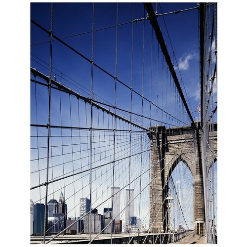 Постер / Плакат / Картина Нью-Йоркский мост 50х70 см в раме