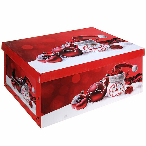 Koopman Коробка для хранения елочных игрушек Новогодний сундучок красный 50*39*24 см, картон M30500320