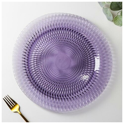 Тарелка стеклянная подстановочная Magistro «Вилеро», d=33 см, цвет фиолетовый, материал стекло