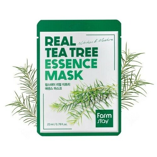FarmStay Маска тканевая для лица с экстрактом чайного дерева - Real tea tree essence mask, 23мл, 3 штуки