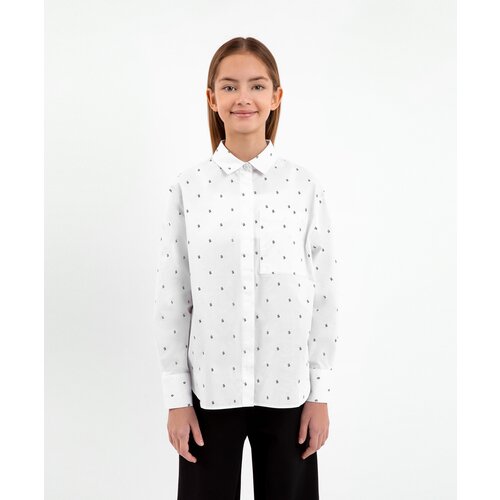 Блуза Gulliver, размер 134, белый