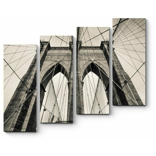 Модульная картина Бруклинский мост, винтаж 120x104