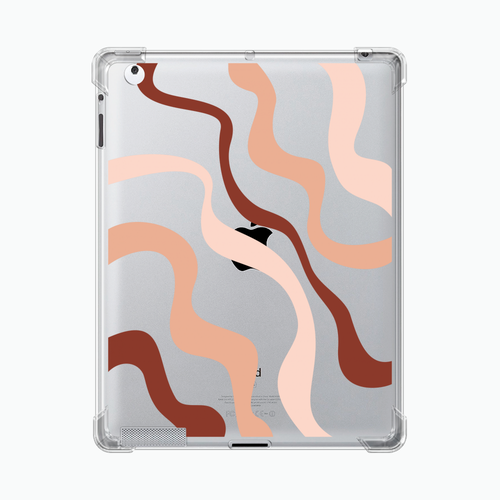 Противоударный силиконовый чехол для планшета Apple iPad 2/3/4 Бежевые волны