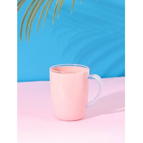 Кружка пластиковая Доляна «Нежность», 350 мл, цвет розовый