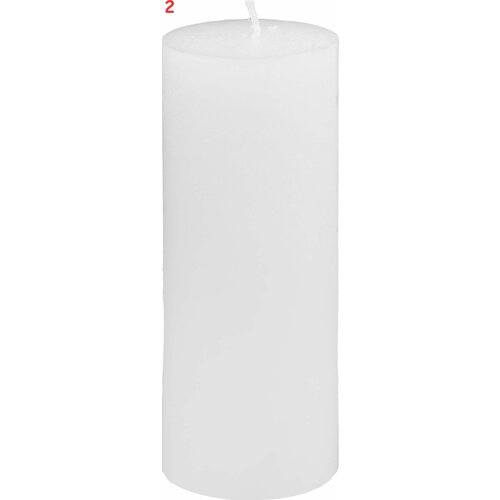 Свеча столбик Рустик белая 11 см (2 шт.)