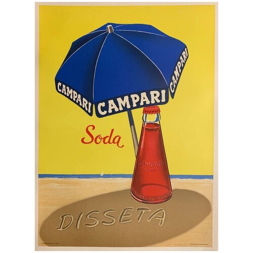 Постер / Плакат / Картина Рекламный плакат - Напиток Campari Soda Disseta 40х50 см в раме