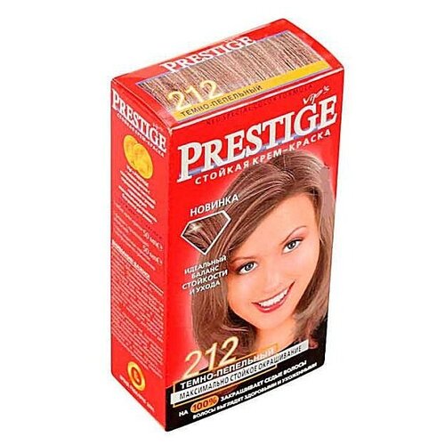 VIP's Prestige Бриллиантовый блеск стойкая крем-краска для волос, 212 темно-пепельный, 115 мл
