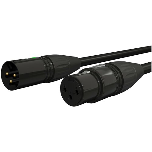 GCR Кабель 3.0m микрофонный XLR M / XLR F, черный, AL case черный