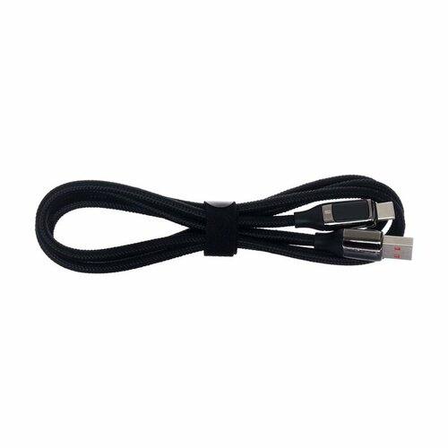 Кабель USAMS US-SJ544 U78, USB-TypeC, 6A,1.2м, дисплей, быстрая зарядка, нейлоновая оплетка