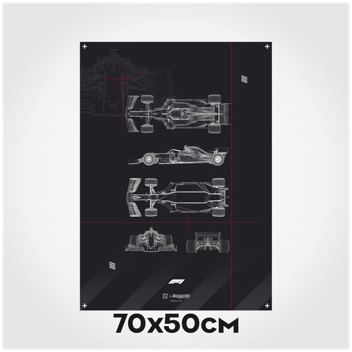 Постер плакат интерьерный Formula 1 Формула 1 Болид Чертеж 70х50 см.