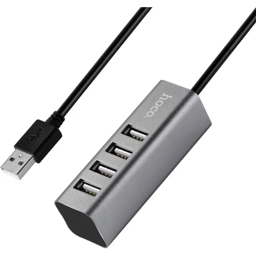Переходник USB HUB на 4 порта, серый