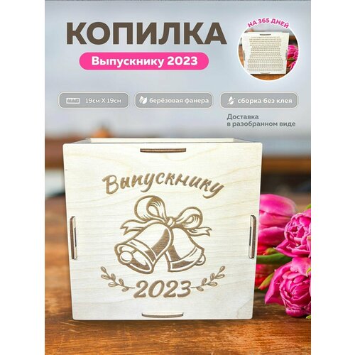 Копилка для денег деревянная, подарок выпускнику