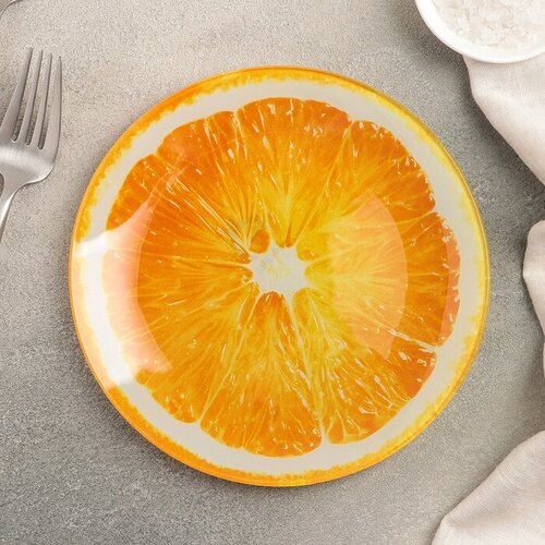 Доляна Тарелка пирожковая Сочный апельсин 18 см оранжевый 18 см 1 шт.
