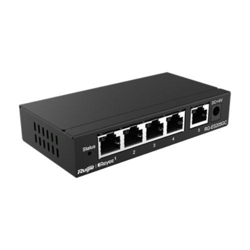 Коммутатор Ruijie Reyee 5-Port Gigabit Smart Switch, 5 Gigabit RJ45 Ports, Desktop Steel Case