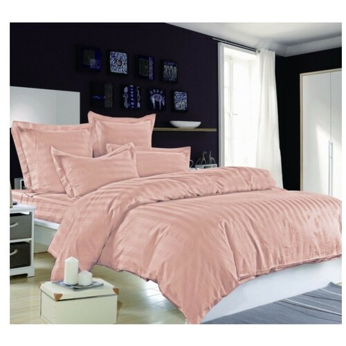 Комплект постельного белья Valtery OD-49, семейное, сатин, розовый