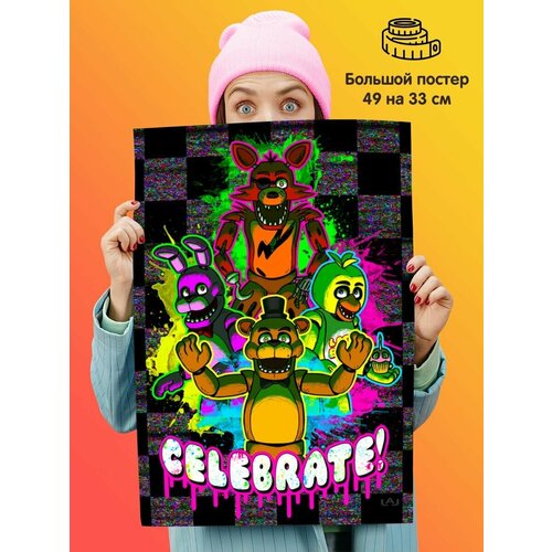 Постер плакат Five Nights at Freddys фнаф