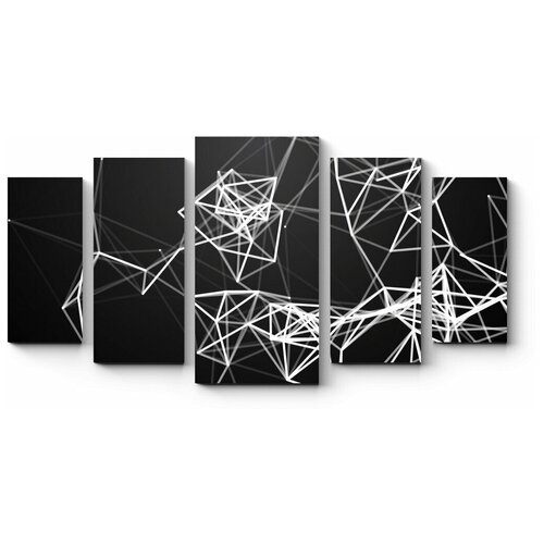 Модульная картина Сияющие линии на черном 110x61