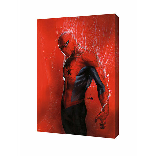 Картина на холсте "Topposters" M-1012WS 50х70 см. Марвел Комикс Человек-паук на красном. MARVEL