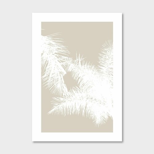 Постер для интерьера Postermarkt, Белые листья пальмы, 70х100 см