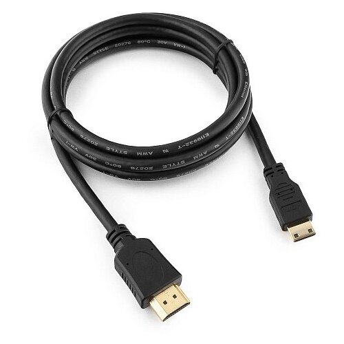 Кабель HDMI-miniHDMI Cablexpert CC-HDMI4C-6, v1.4, 19M/19M, 1.8м, 3D, Ethernet, черный, позол. разъемы, экран, пакет