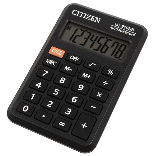 Калькулятор карманный CITIZEN LC-210NR, черный