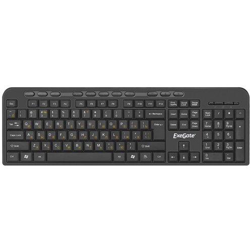 Клавиатура ExeGate LY-500M черный, английская/русская (ISO)