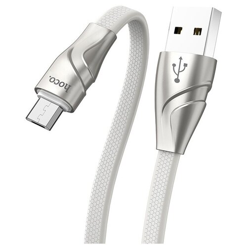 Кабель Hoco U57 Twisting USB - microUSB, 1.2 м, 1 шт., белый