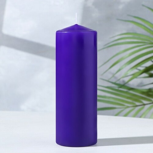 Дарим Красиво Свеча - цилиндр, 5х15 см, фиолетовая лакированная