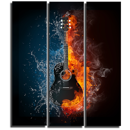 Модульная картина "Огненная гитара"