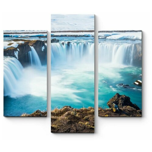 Модульная картина Грандиозный водопад Исландии 70x63