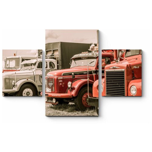 Модульная картина Красные грузовики 80x52
