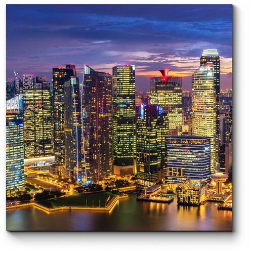 Модульная картина Чудесный закат в сердце Сингапура 140x140