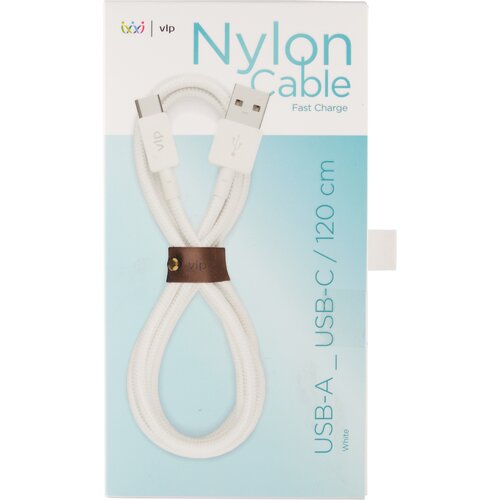 Кабель vlp Nylon Cable USB - USB Type-C, 1.2 м, белый