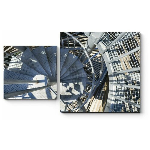 Модульная картина Металлическая винтовая лестница130x78