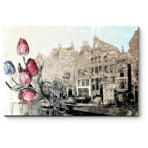 Модульная картина Винтажный Амстердам 80x53