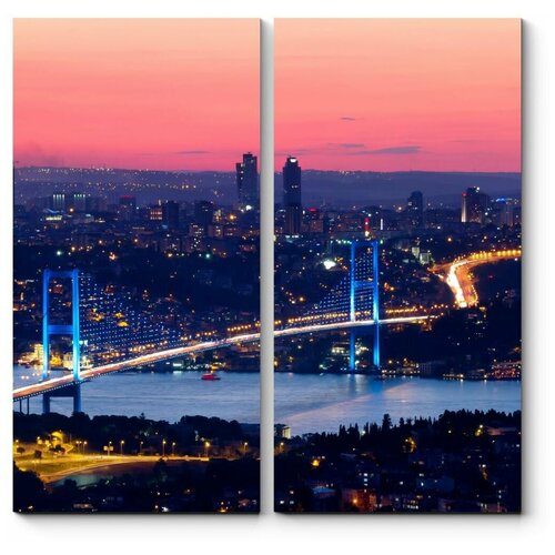 Модульная картина Волшебный закат в Стамбуле 70x70