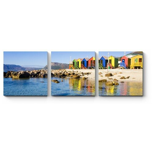 Модульная картина Пустынный пляж, Кейптаун 100x33
