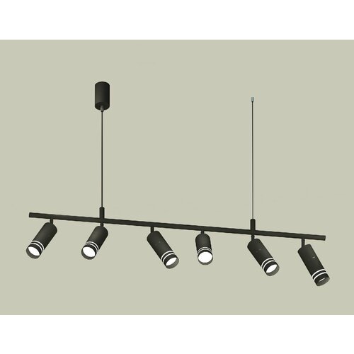 Комплект подвесного поворотного светильника с акрилом Ambrella Light Traditional DIY XB9006150/6 SBK/FR черный песок/белый матовый MR16 GU5.3 (С9006, С6302, A2061, N6236)